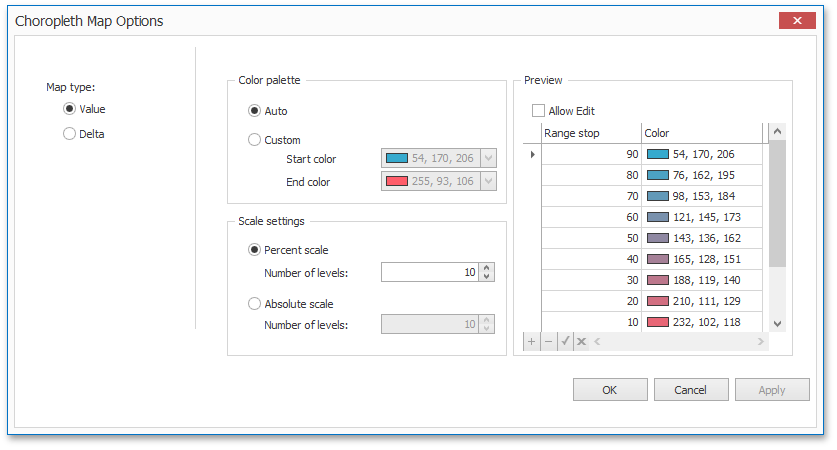 Map Coloring | EarthCape Documentation